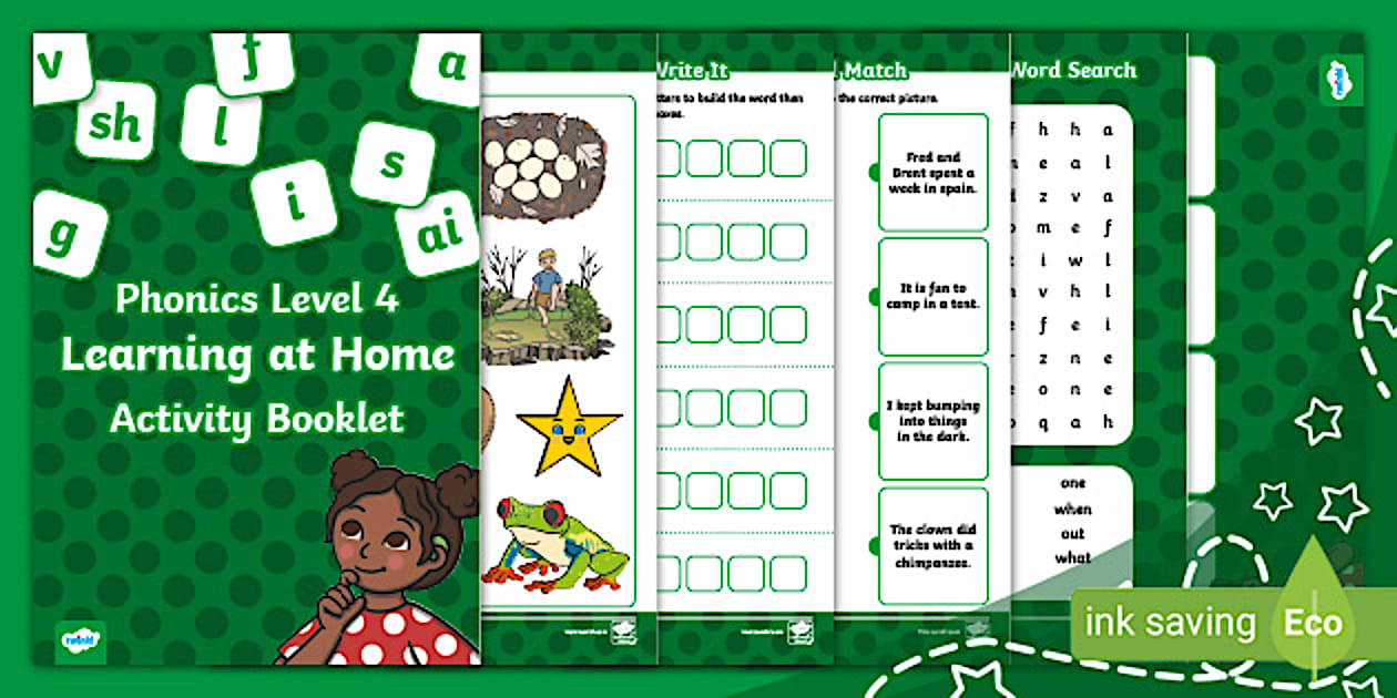 Phonics Phase 4/Level 4 Learning at Home Activity Booklet