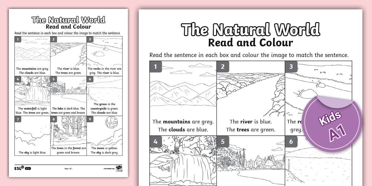 ESL Natural World Read & Colour {Activity} - Twinkl