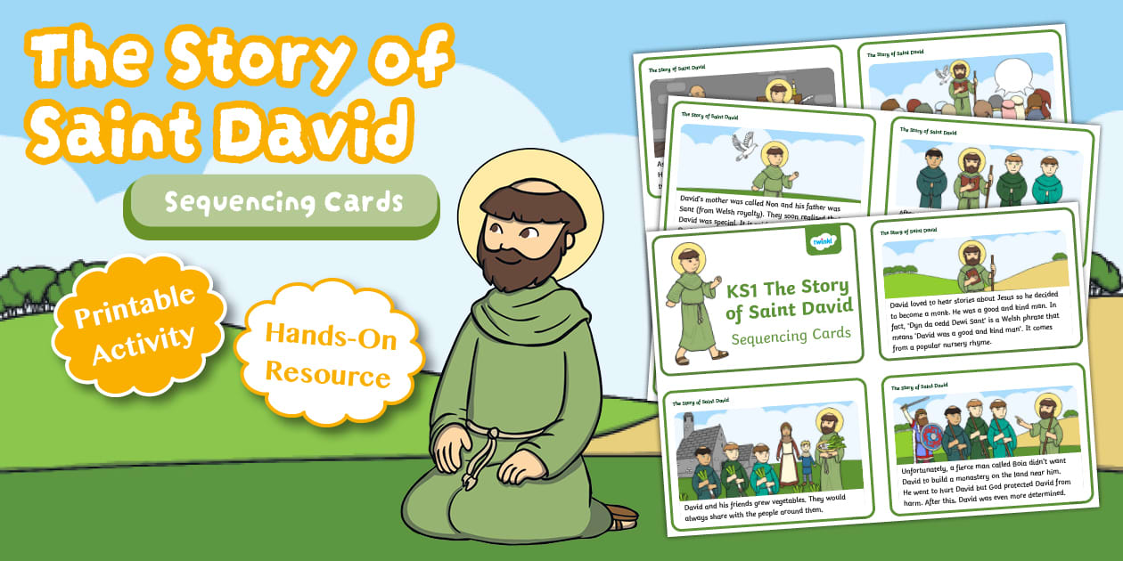 KS1 The Story of Saint David Sequencing Activity - Twinkl