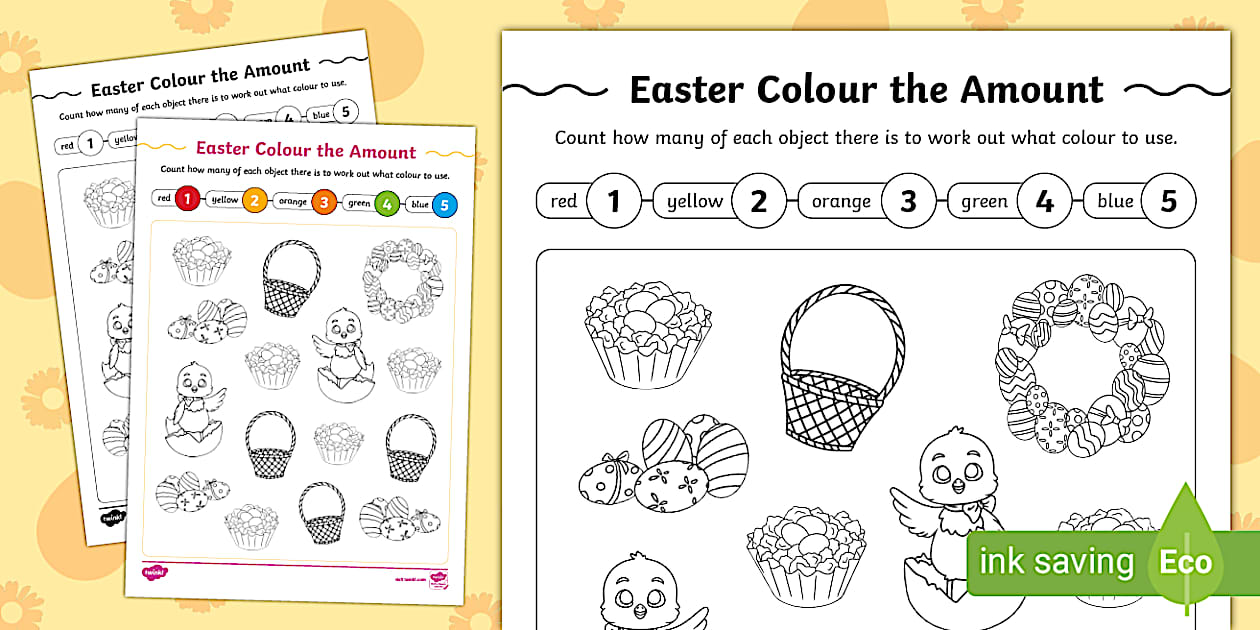 Easter Colour the Amount (teacher made) - Twinkl