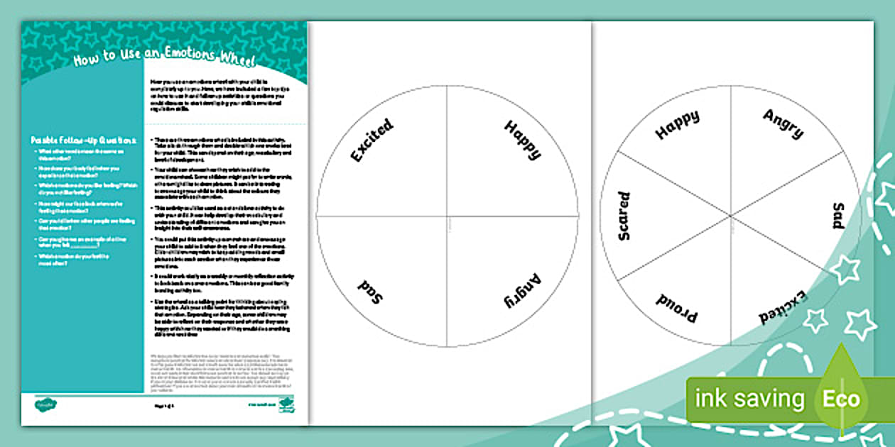 My Emotions Wheel (teacher made) - Twinkl