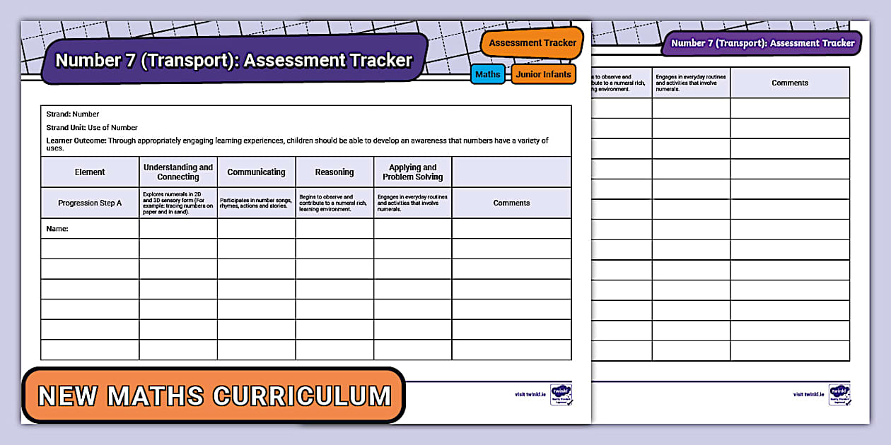 Number 7 Assessment Tracker (teacher made) - Twinkl