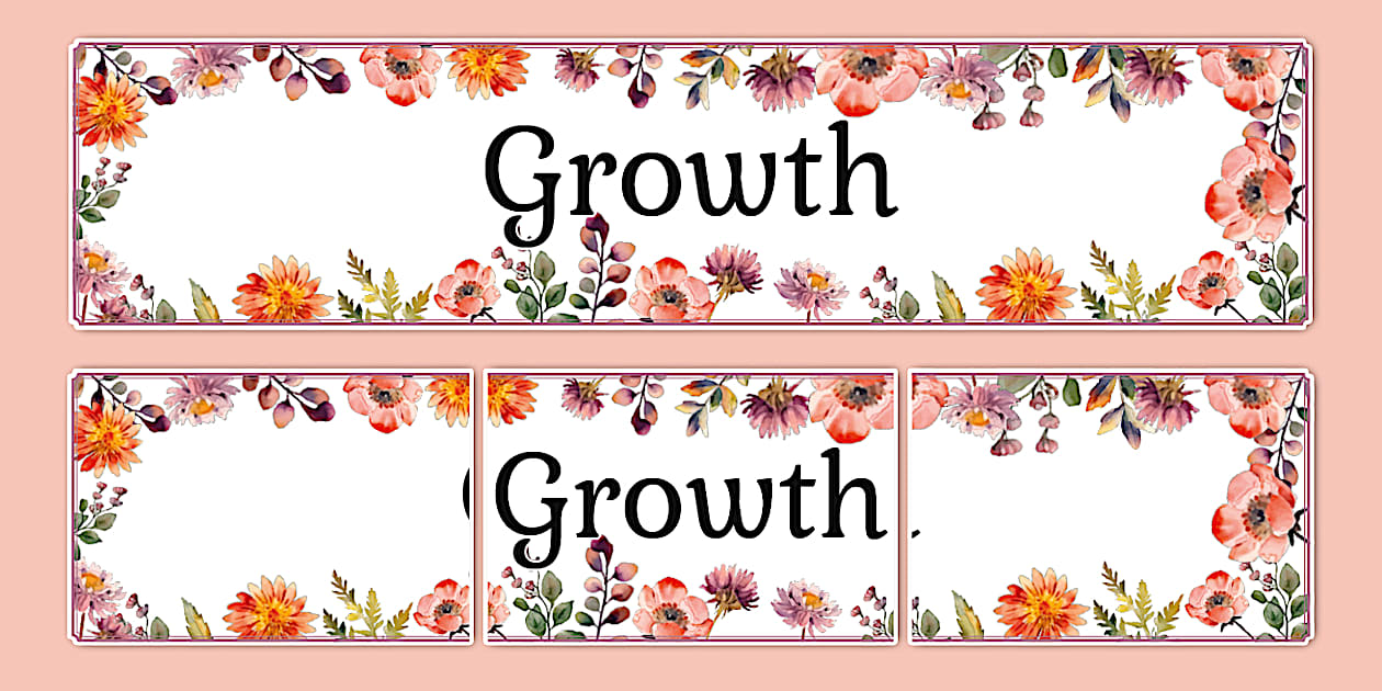 Wildflower Botanical Themed Growth Display Banner - Twinkl