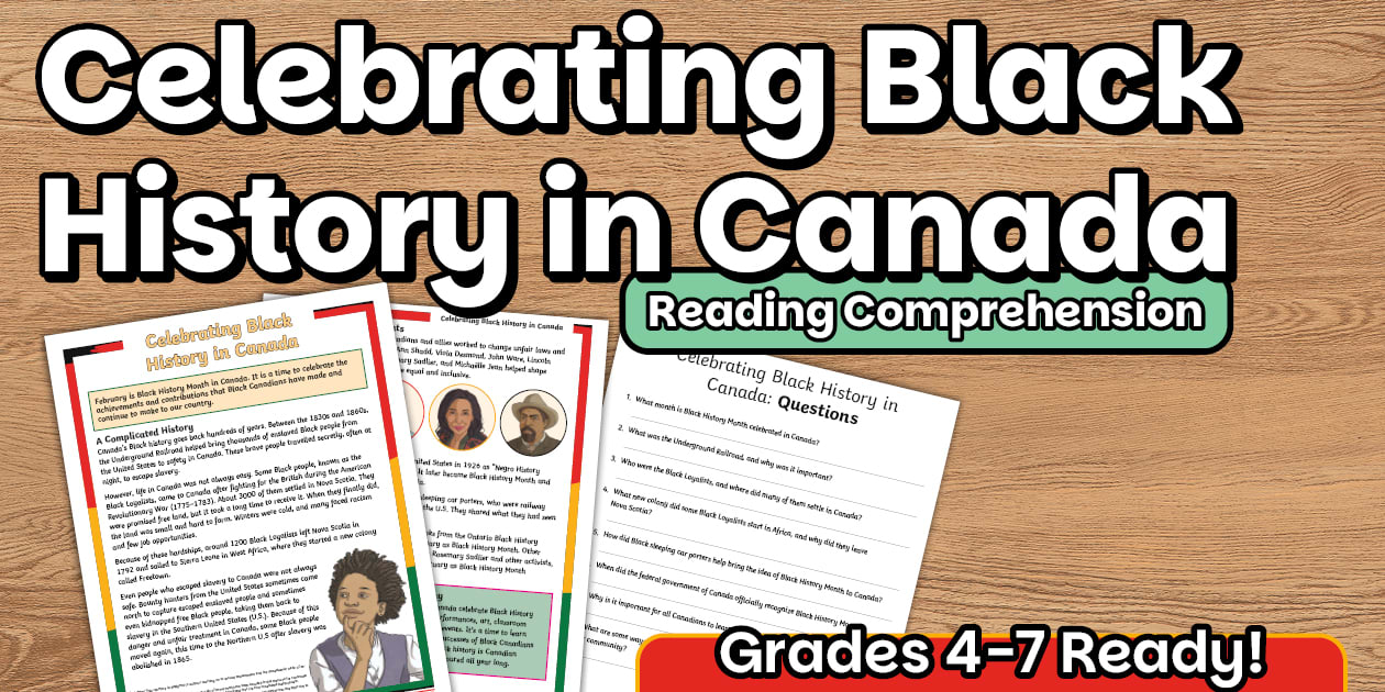 Black History Month in Canada Reading Comprehension