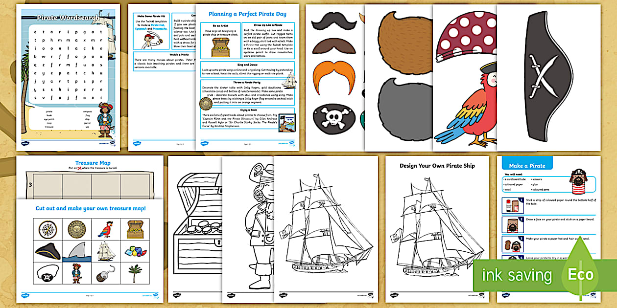 Pirate Theme Day Activity Pack (teacher made) - Twinkl