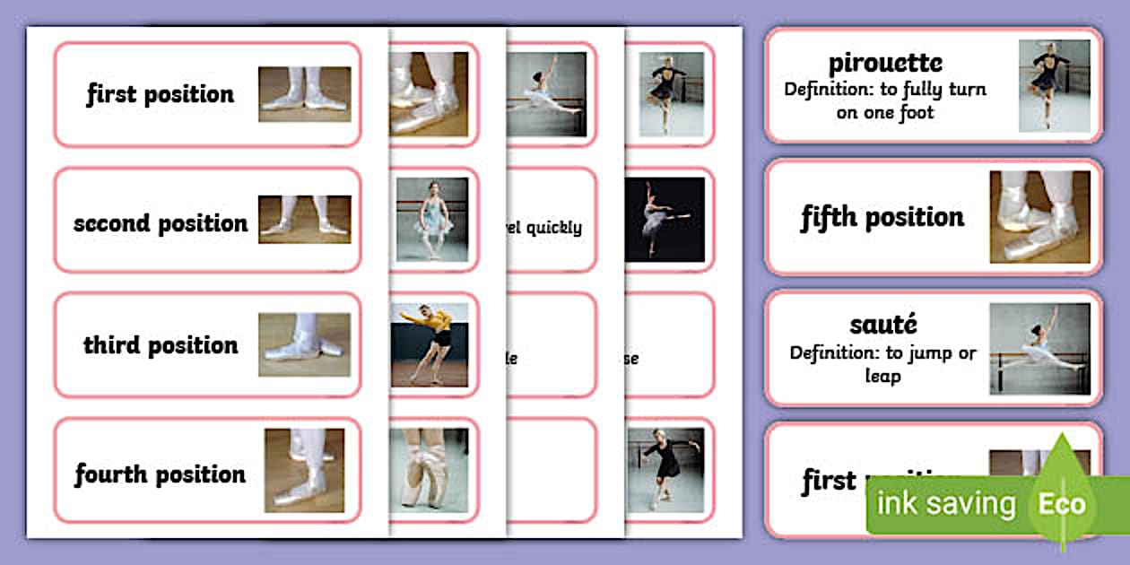 Editable Basic Ballet Positions and Movements Flashcards