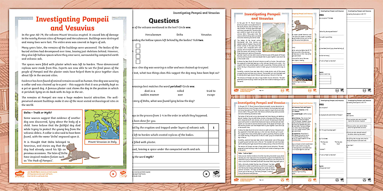Investigating Pompeii and Vesuvius Reading Comprehension