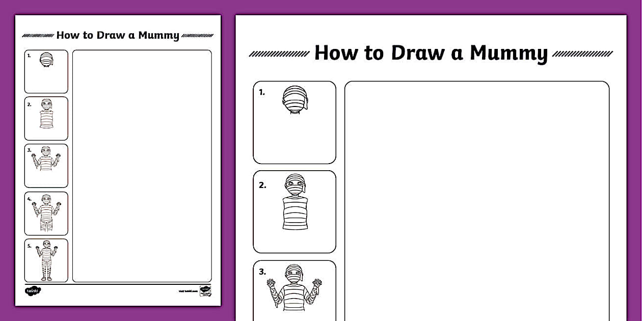 How to Draw a Mummy Art Activity (Teacher-Made) - Twinkl
