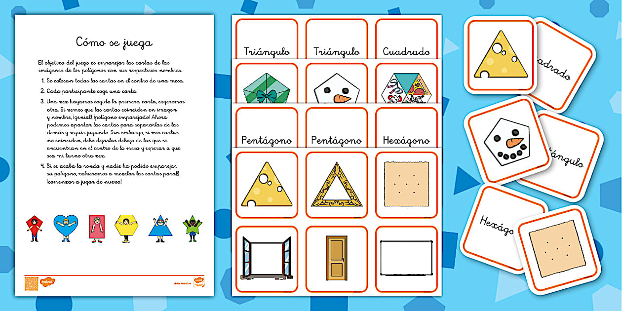 Juego de cartas: Empareja los polígonos (Teacher-Made)