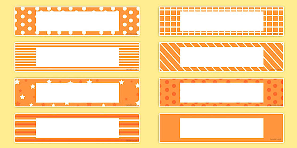 Editable Gratnells Tray Labels Orange (teacher made)