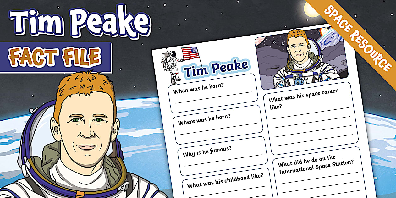 KS1 Tim Peake Fact File Template - Twinkl
