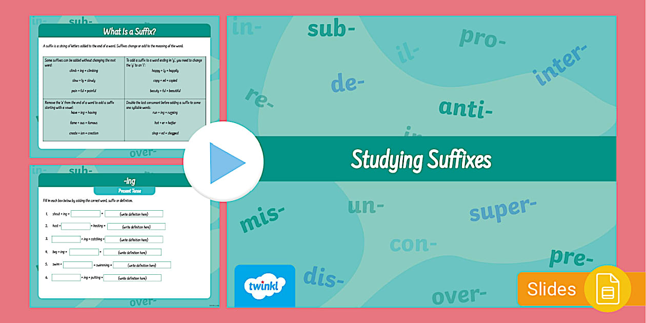 Studying Suffixes - Digital Activity