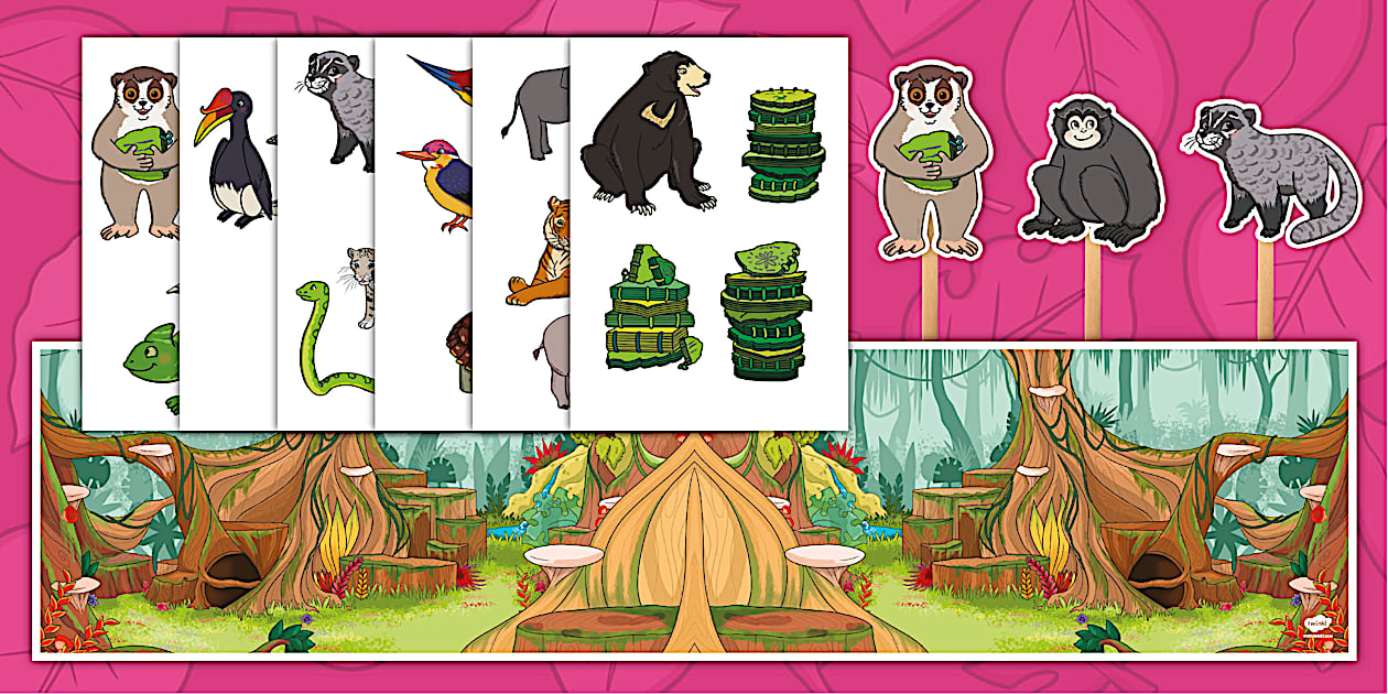 Doris the Loris: Rainforest Animals Puppets and Background