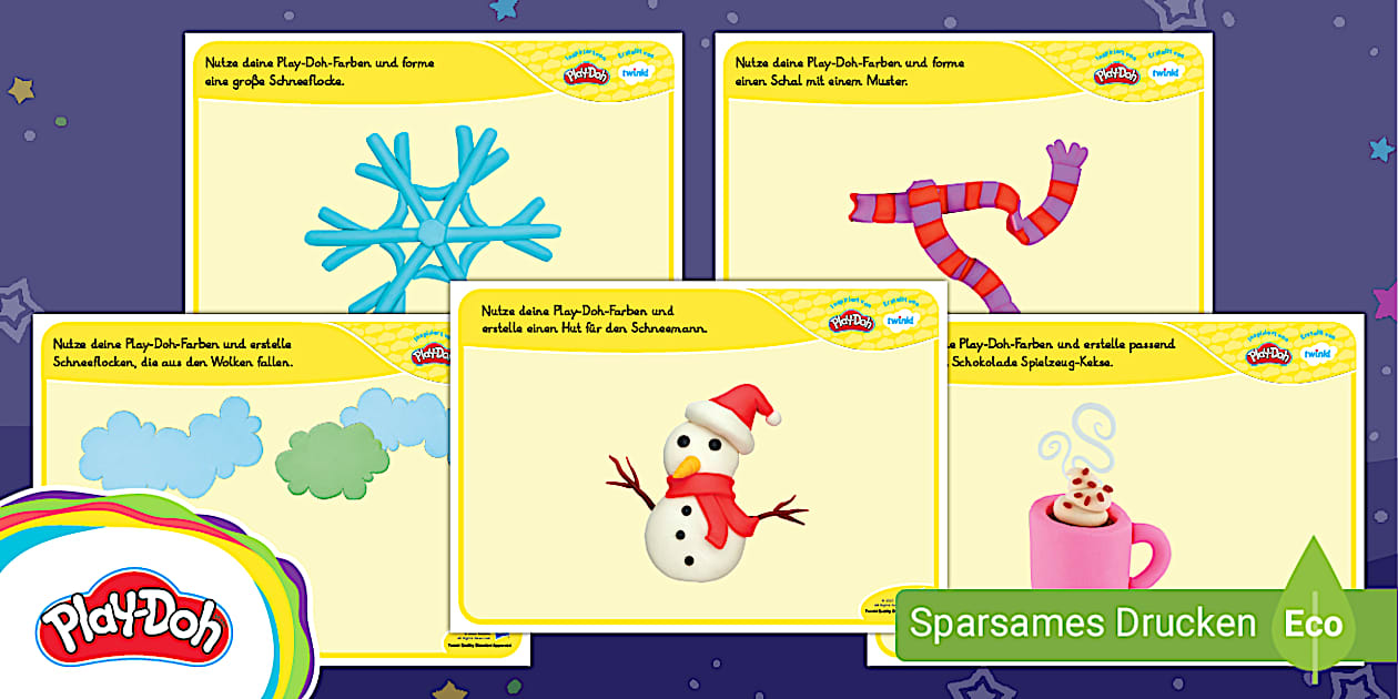 FREE! - Play-Doh: Winter - Knetunterlagen für den Kindergarten und die