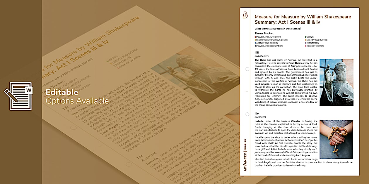 Measure for Measure: Act I Scenes iii & iv - Summary