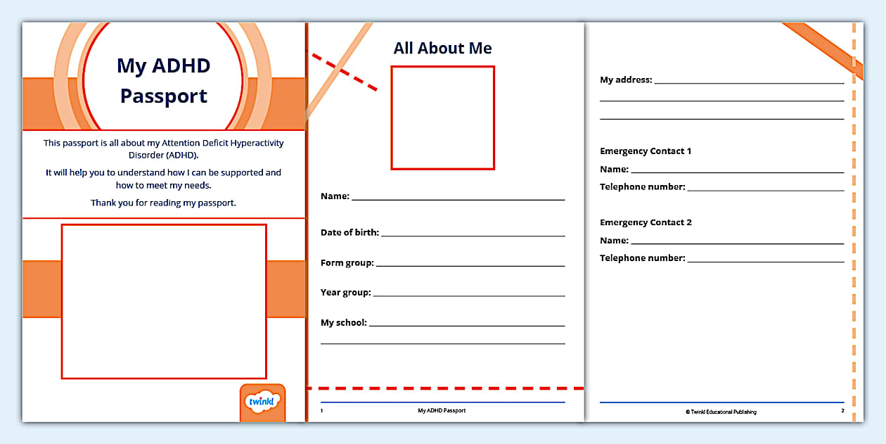 ADHD Passport Older Learners (teacher made) - Twinkl