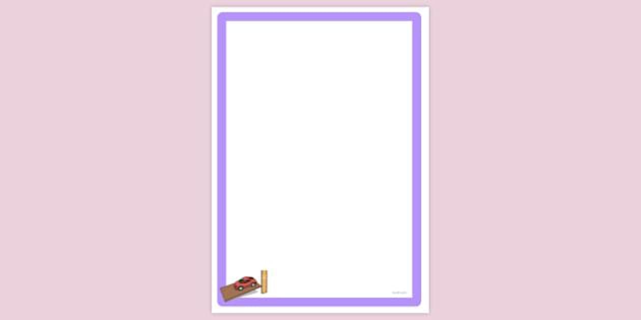 Car on Ramp with Ruler Page Border | Page Borders | Twinkl