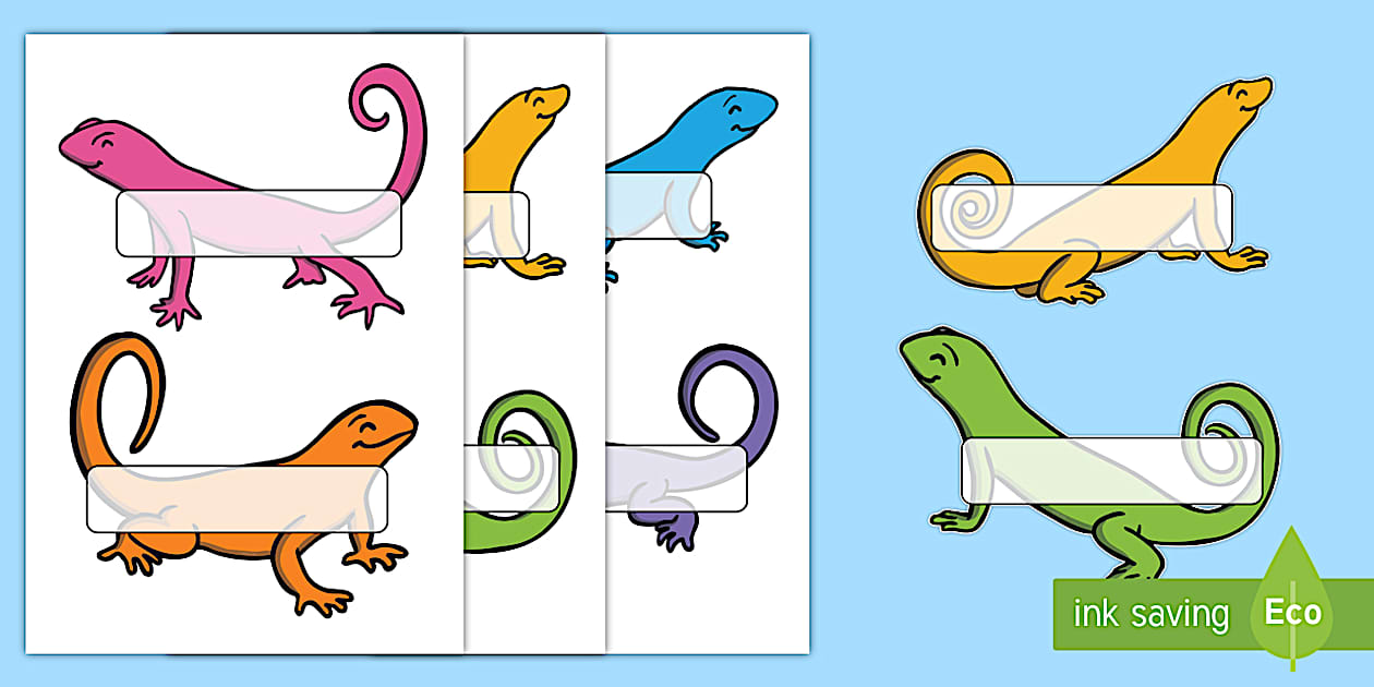 👉 Editable Lizard Name Labels - Twinkl