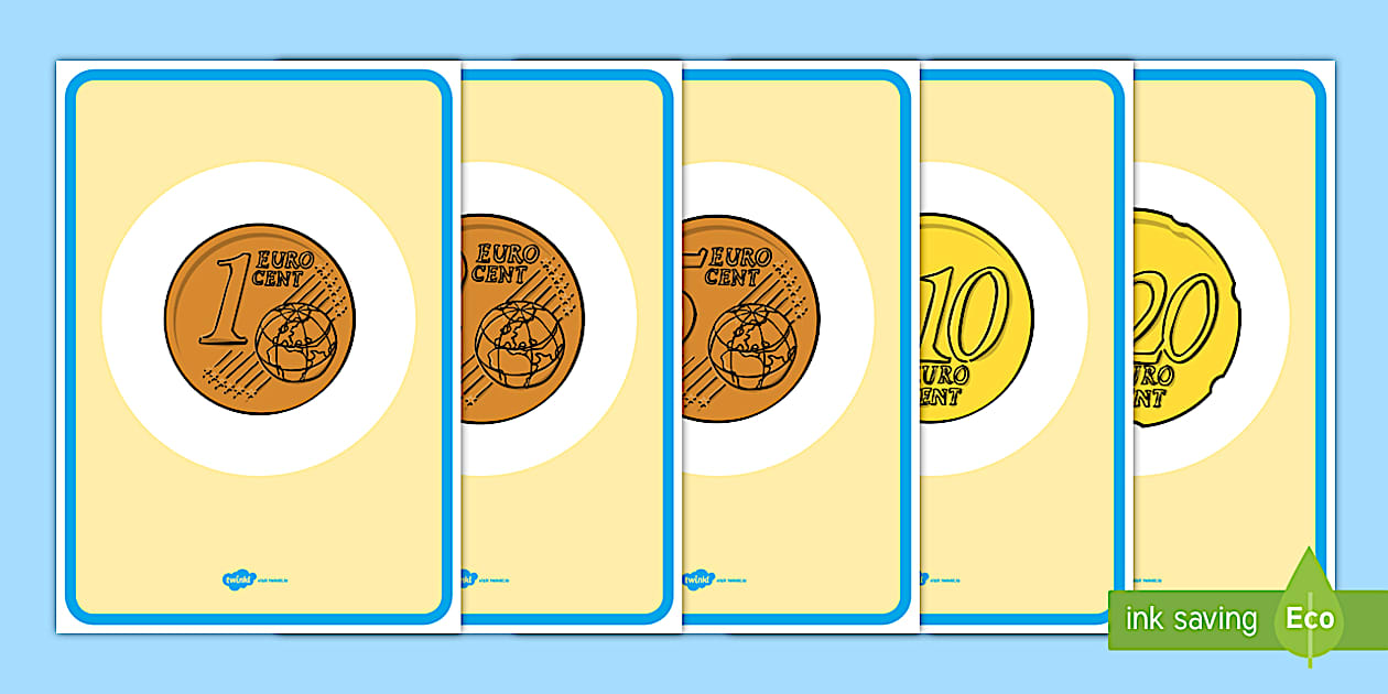 Senior Infants Euro Coins Display Posters (teacher made)