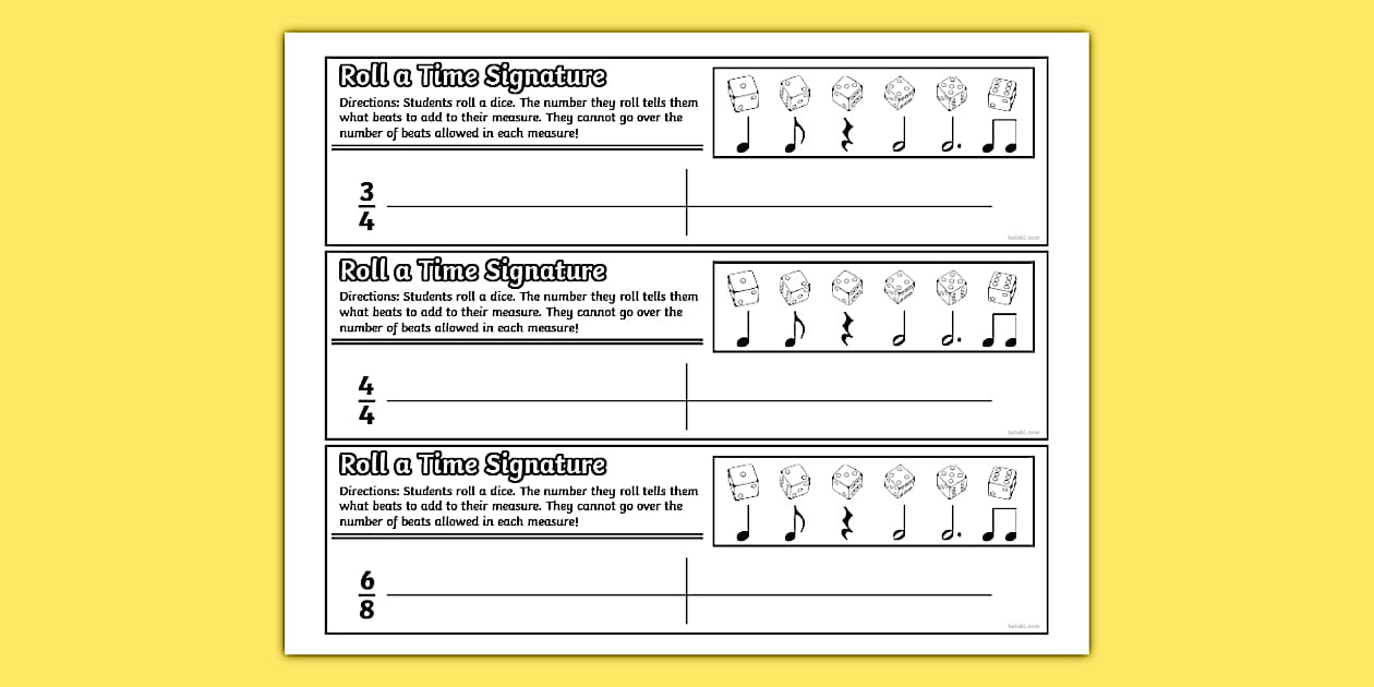 Time Signatures Game for Music Centers (teacher made)