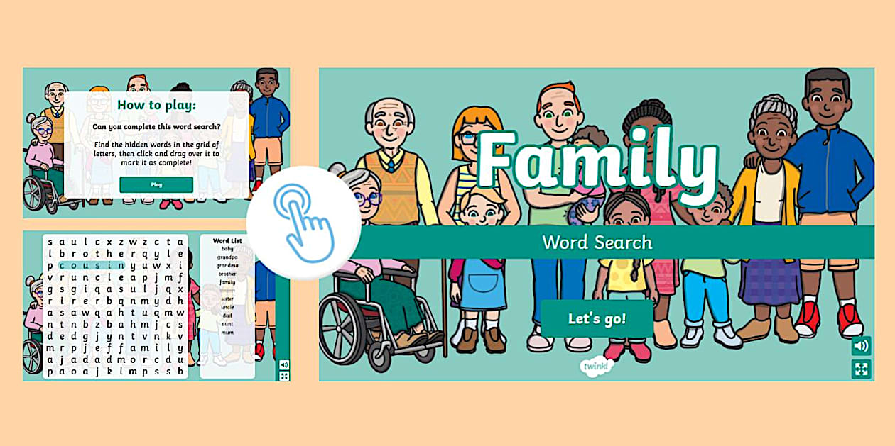 ESL Family Interactive Word Search [Kids, A1-A2] - Twinkl