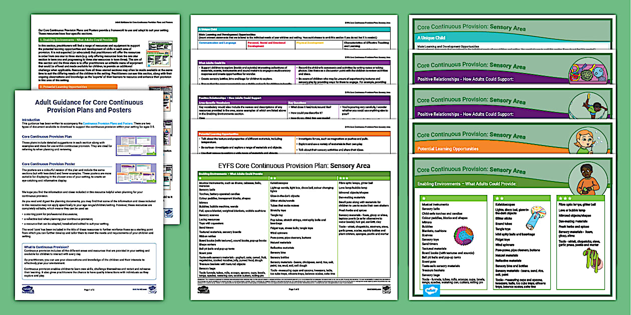 EYFS Sensory Area Planning and Poster Pack (Ages 3-5)