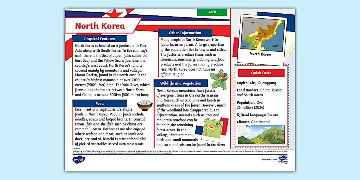North Korea Fact File (teacher made) - Twinkl