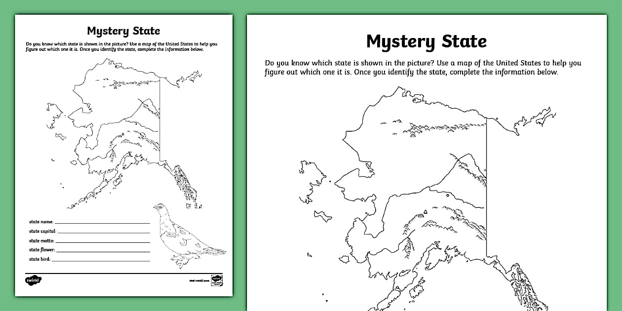 All About Alaska Mystery State Worksheet (Teacher-Made)
