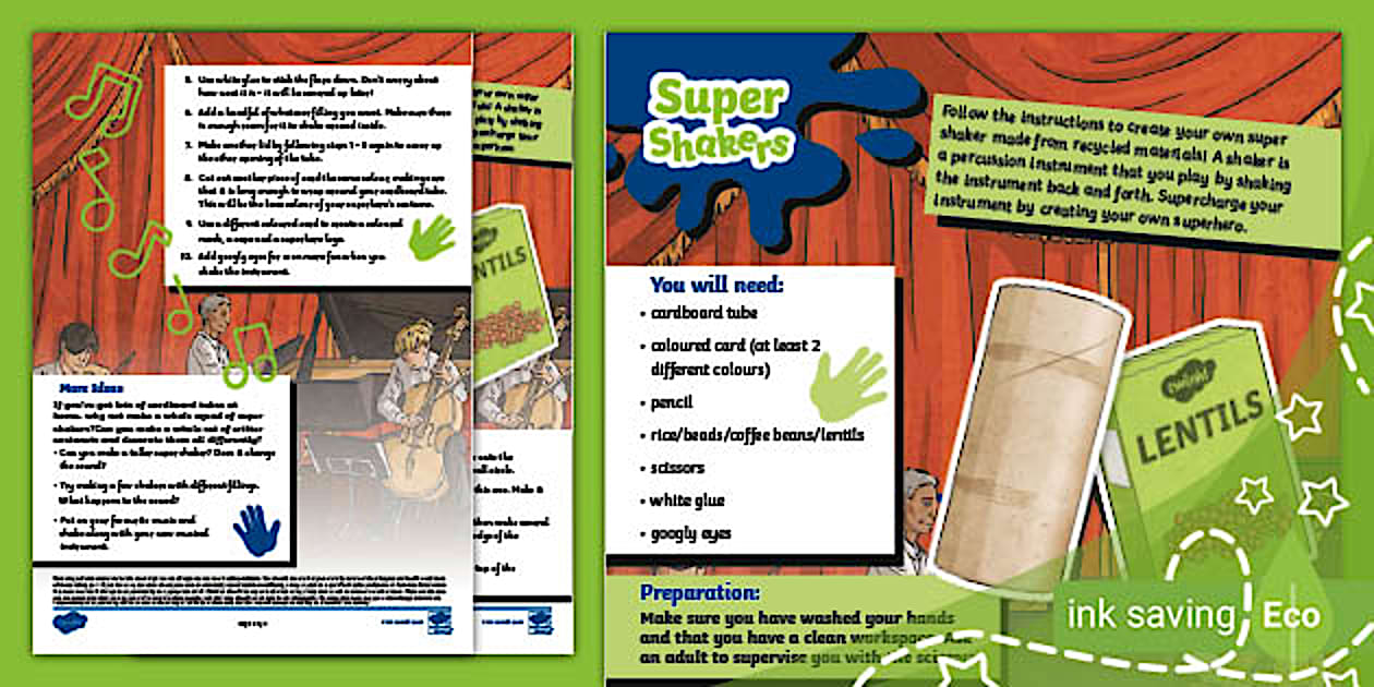 👉 Super Shakers Musical Instrument Craft Ages 7 - 9