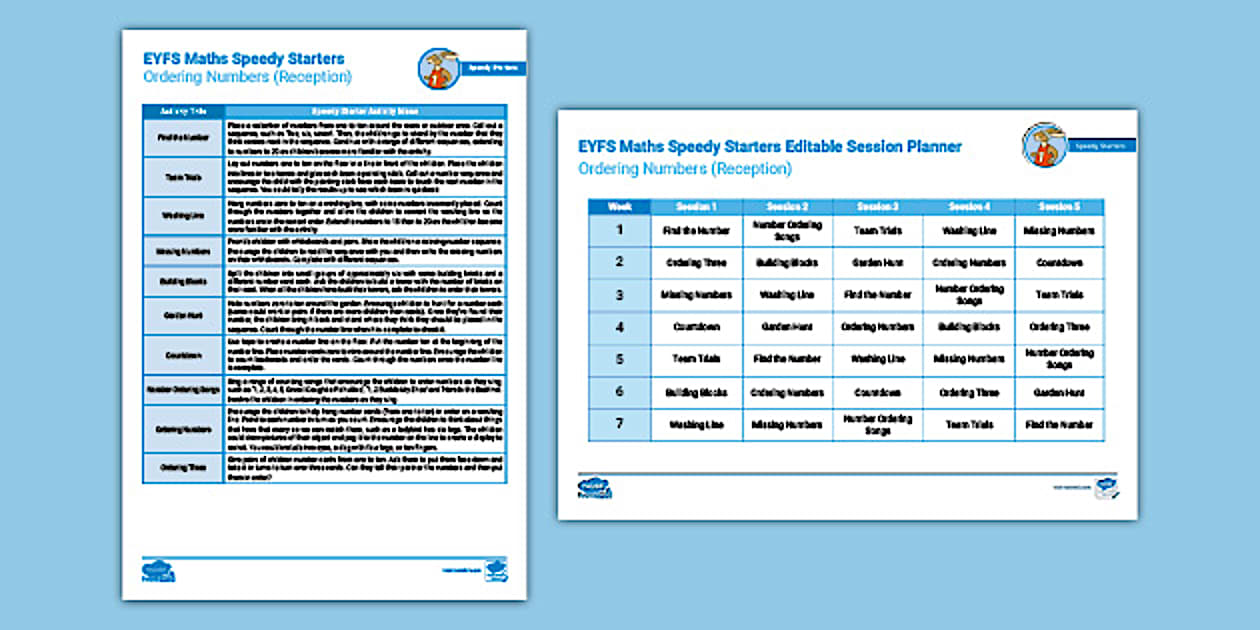EYFS Maths Speedy Starters: Ordering Numbers (teacher made)
