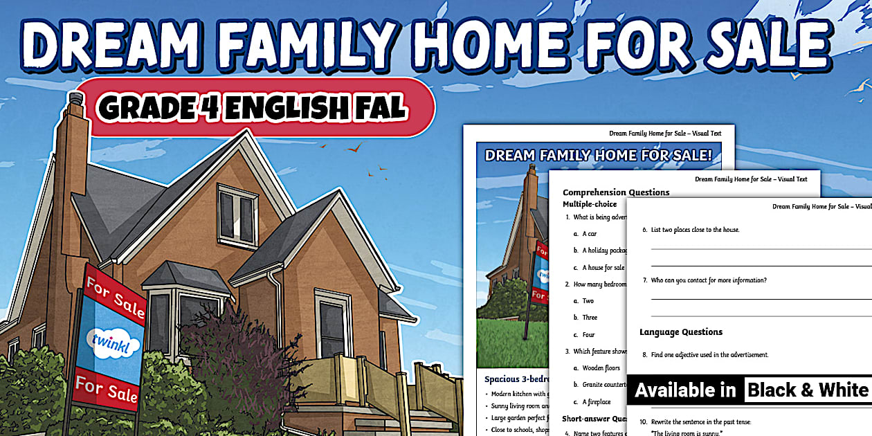 English FAL – Dream Family Home For Sale – Visual Text