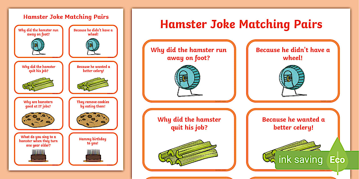 Hamster Joke Matching Pairs (Teacher-Made) - Twinkl