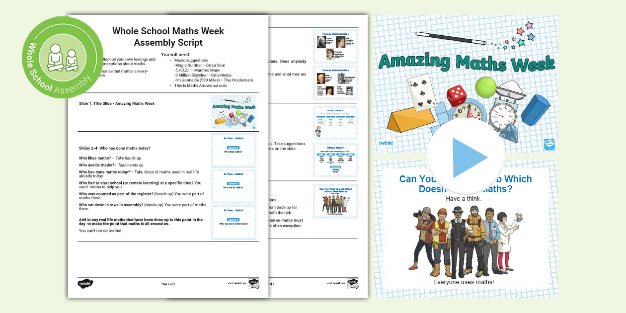 👉 Whole School Maths Week Assembly Pack