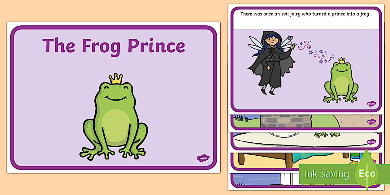 Black and White The Frog Prince Story Sequencing - Twinkl