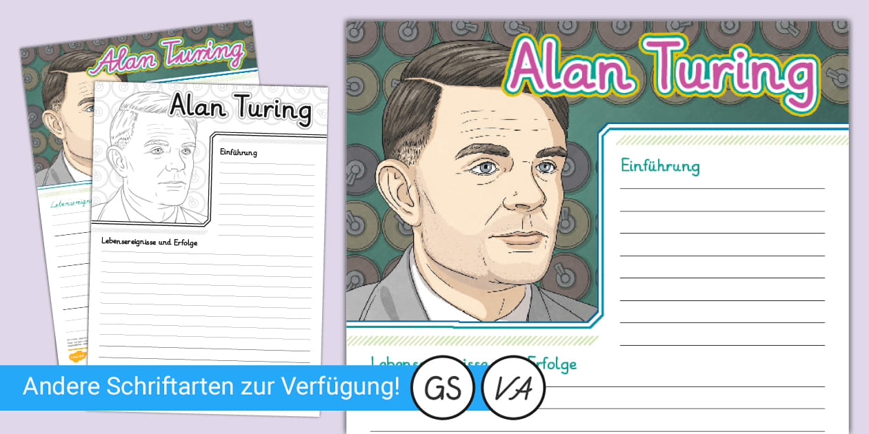 Alan Turing - Fakten Schreibvorlage (teacher made) - Twinkl