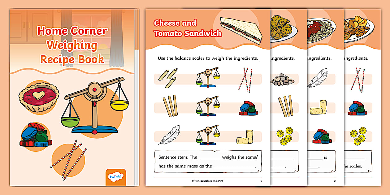 Home Corner Weighing Recipe Book | Twinkl (teacher made)