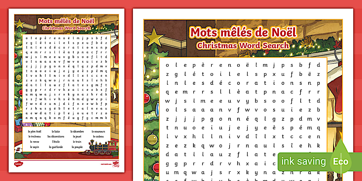les mots de Noël - Christmas Word Search (teacher made)