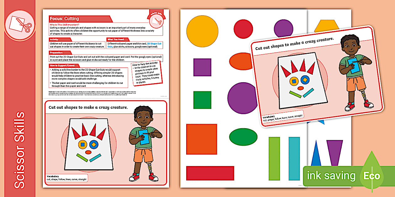 Fine Motor Scissor Skills Provision Cutting Crazy Creatures