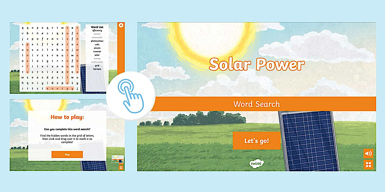 Solar Energy Interactive Word Search ∣ Years 3-6 STEM