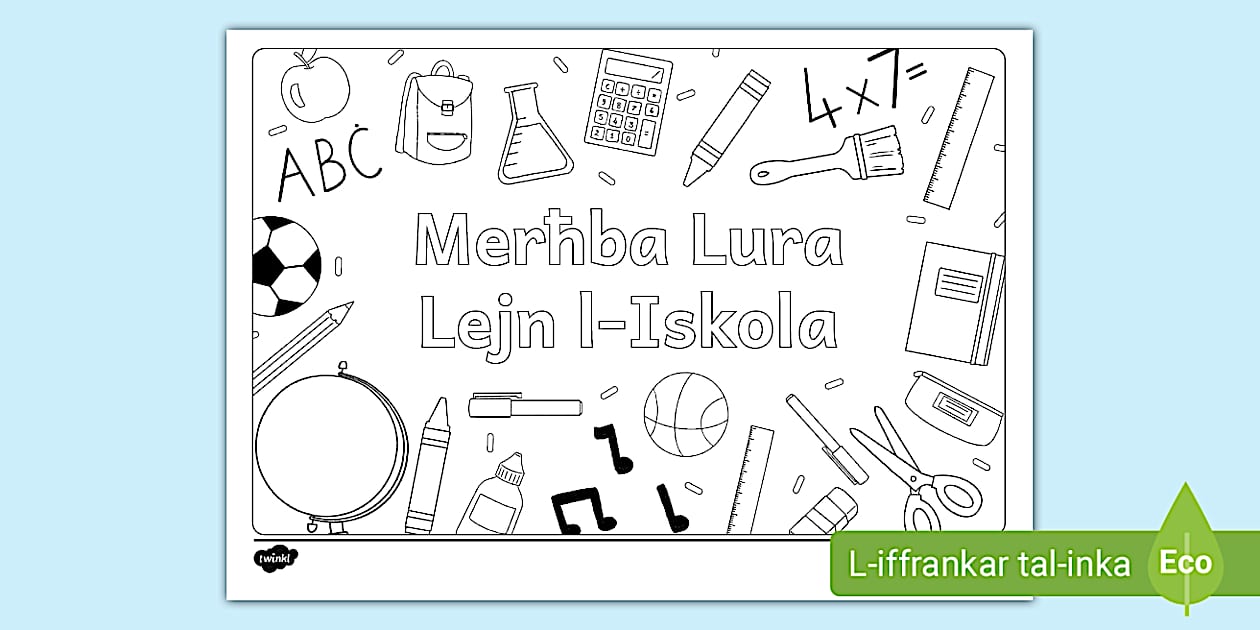 Attività għat-Tpinġija: Merħba Lura Lejn l-Iskola