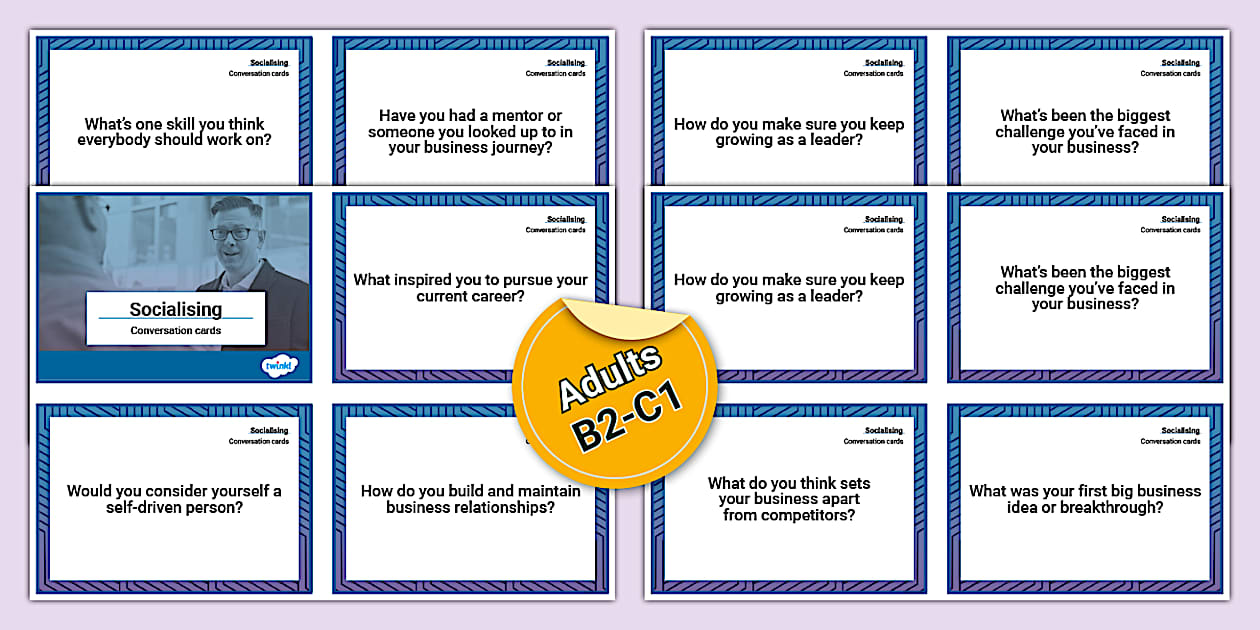 ESL Socialising Conversation Cards [Adults, B2] - Twinkl