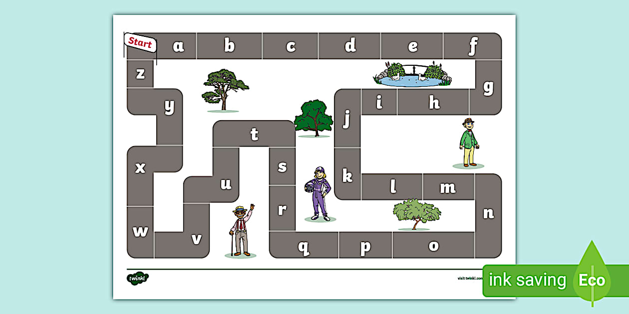 Alphabet Race Track,alphabet (Teacher-Made) - Twinkl