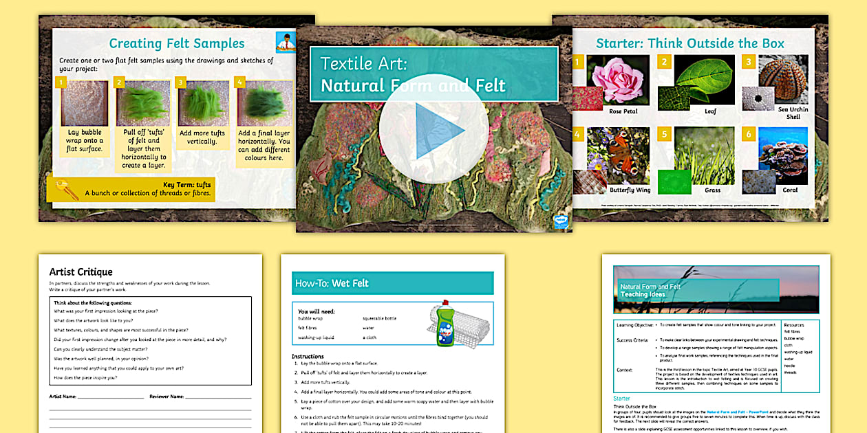 Textile Art Lesson 3: Natural Form and Felt (Teacher-Made)