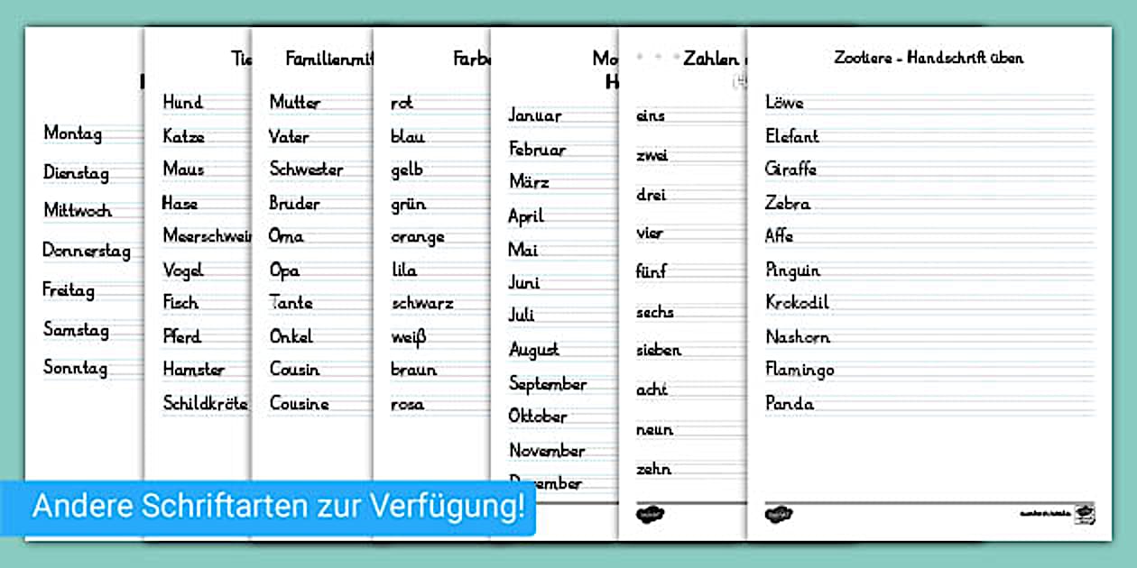 Handschrift üben - Materialienbündel (teacher made)