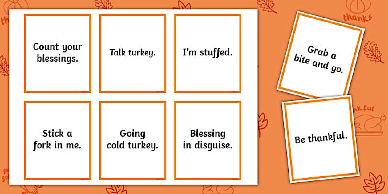 Thanksgiving Idioms Matching Game for 3rd Grade | Twinkl USA