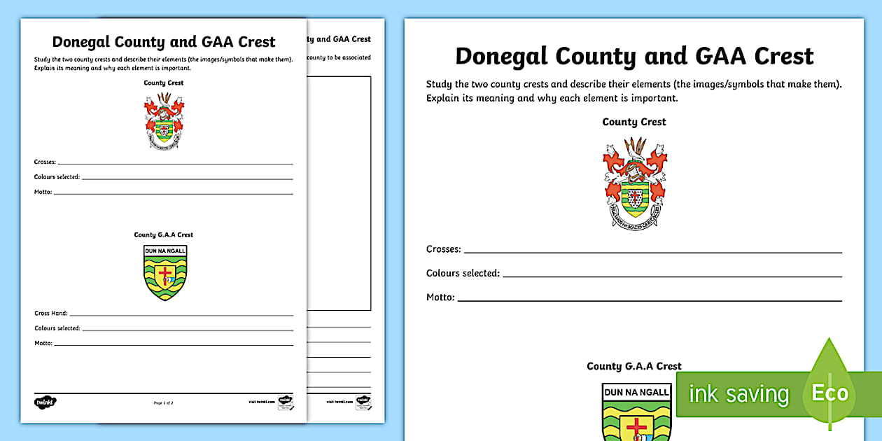 History of Donegal GAA Crest Worksheet | GAA Resources