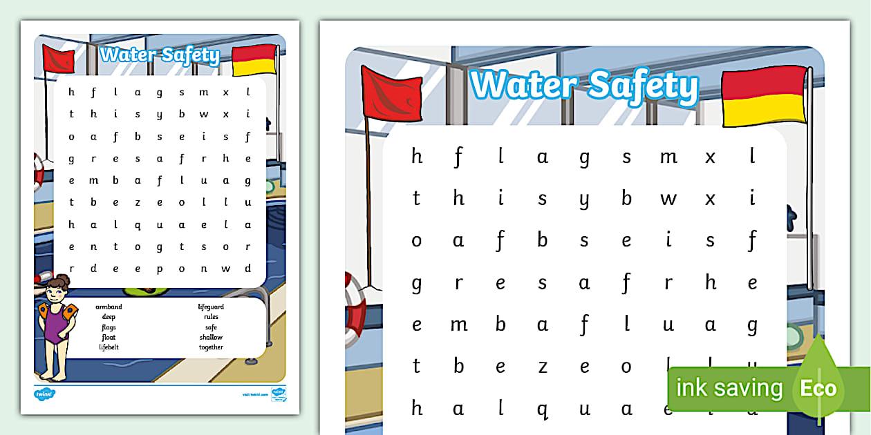 Water Safety Word Search