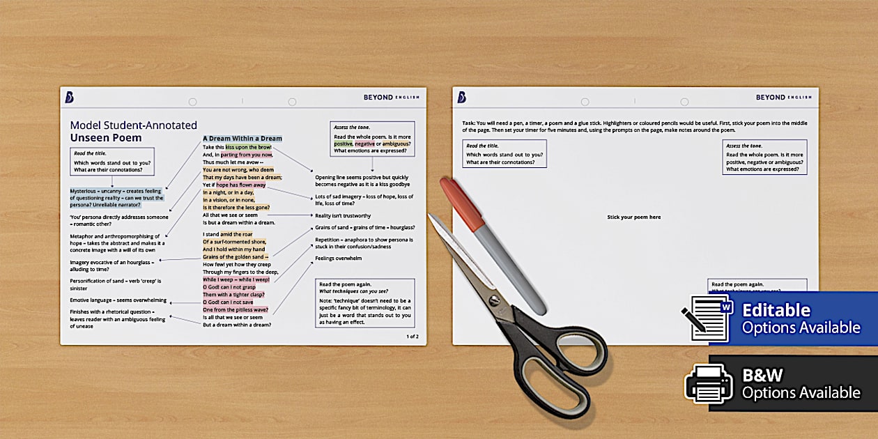 Model Annotated Unseen Poem | GCSE Poetry | Beyond English