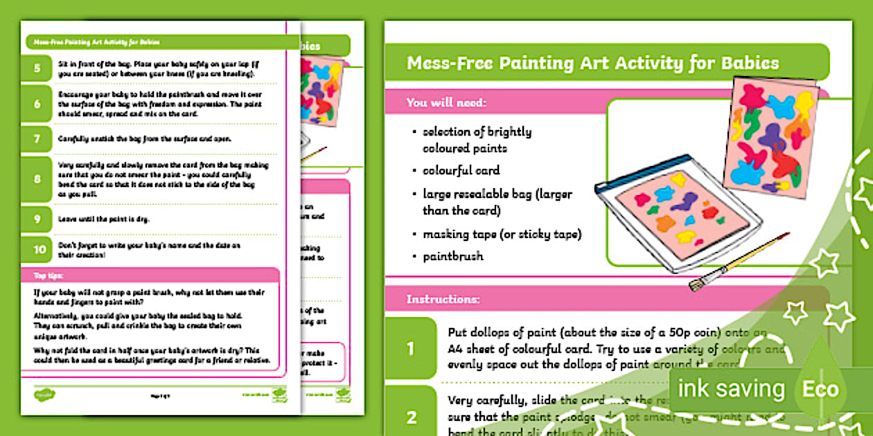 Mess-Free Baby Painting Activity - EYLF - Parents - Art