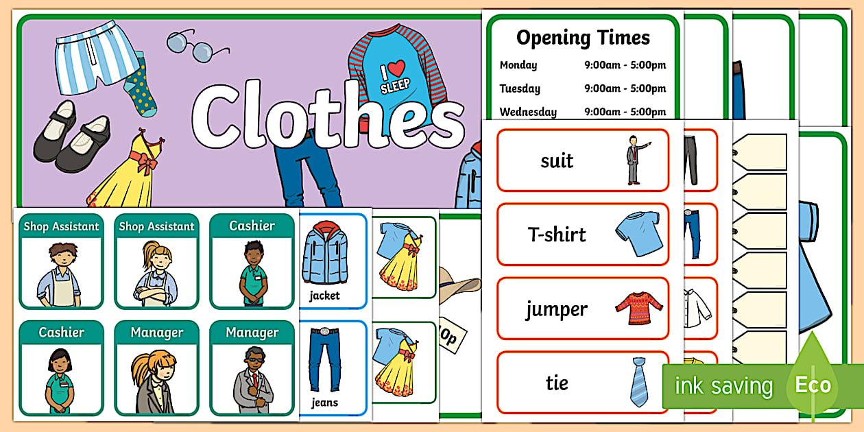 The Clothes Shop Aistear Display Pack (teacher made)